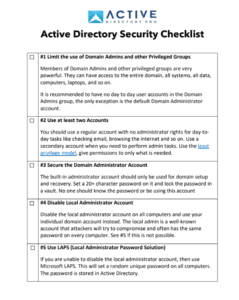 Active Directory Security Checklist - MoS
